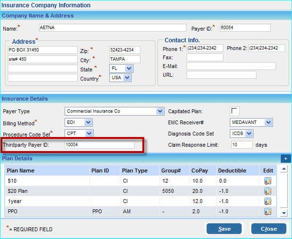 Master Setup Insurance How To Add Third Party Payer Id 
